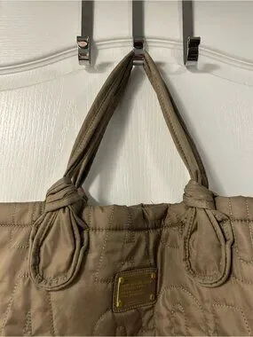 Bags | Y2k Mj Quilted Tote Shoulder Bag Bag Taupe Brown Gym Workout ...